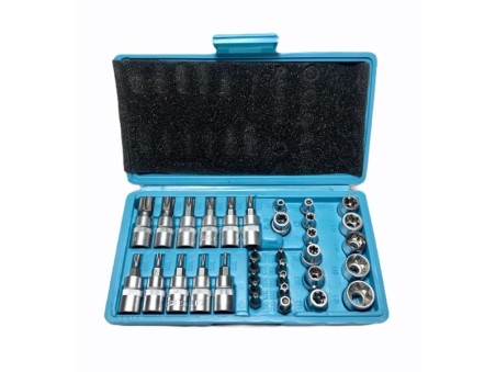 Juego De Dados 3/8 Torx Estrella Macho Y Hembra 34 Piezas