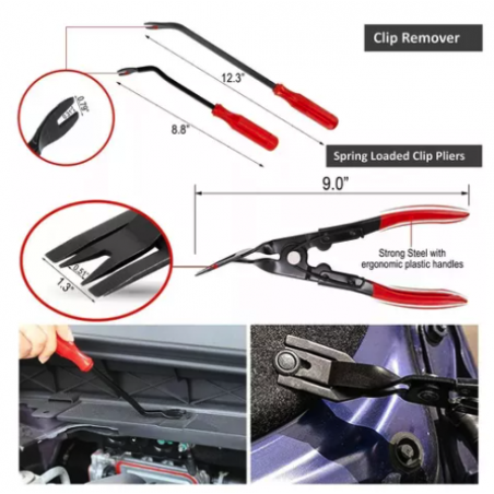 Kit Saca Broches con Alicate 19 piezas | Remoción de Clips y Molduras ...