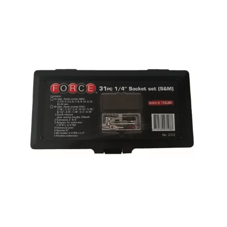 Juego de Dados Force 31 Piezas 1/4" Cromo Vanadio Profesional