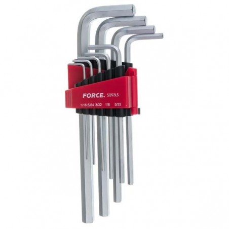 Set Llaves Allen Largas FORCE 9 Piezas SAE | Modelo 5093LS